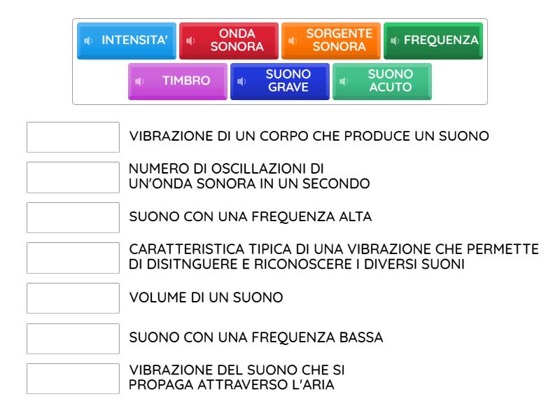 IL SUONO E LE SUE CARATTERISTICHE - Match up