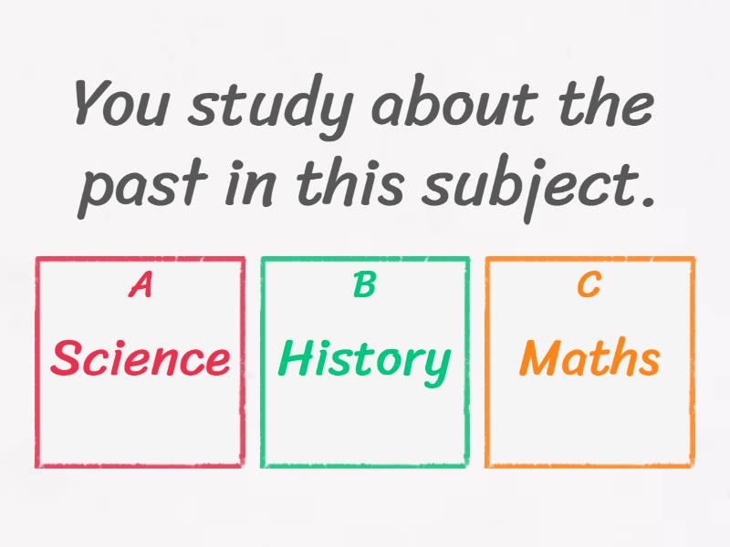 School subjects - 1st year - Quiz