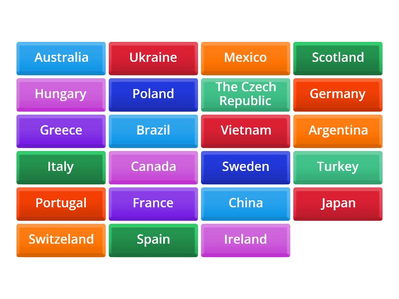 Focus 1 Countries and Nationalities - Vire as peças