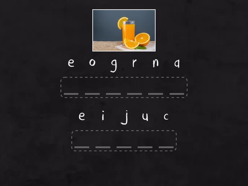 Restaurant Menu | Vocabulary | Anagram - Anagrama