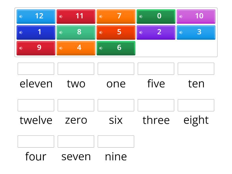 Match the numbers 1-20 - Match up