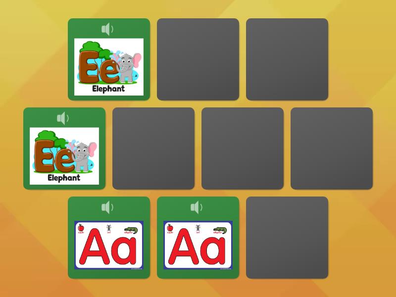 The Vowels Memory Game - Matching pairs