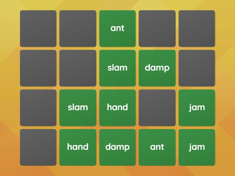 Unit 5 am/an matching game - Matching pairs