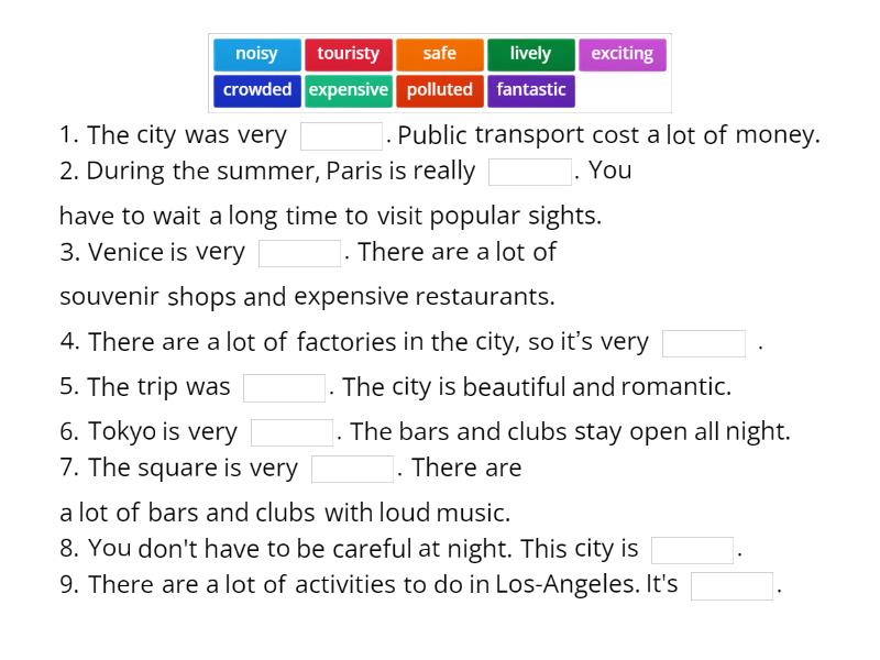 Describing a city - Complete the sentence
