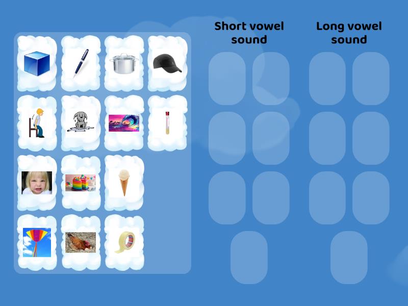 short and long vowel sounds - Group sort