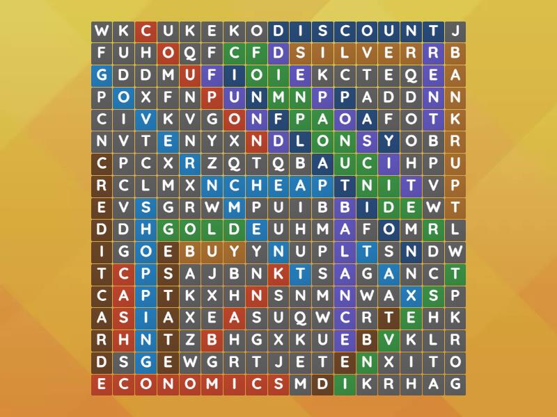 Money word search - Wordsearch
