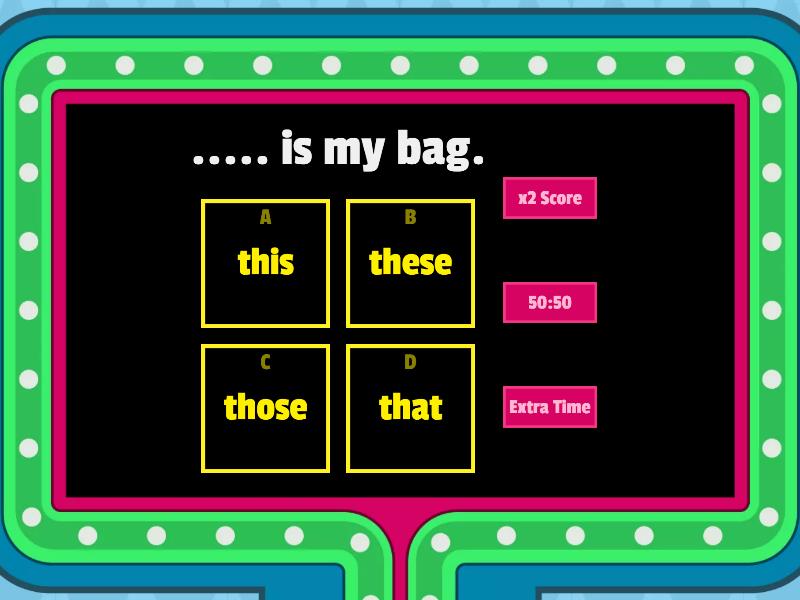 Demonstrative pronouns - Gameshow quiz