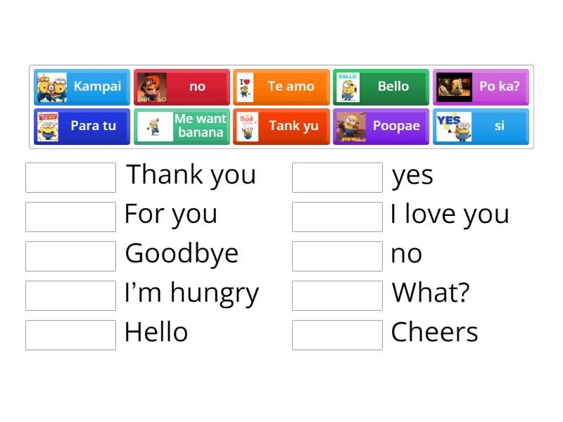 Minionese Basics - Match up