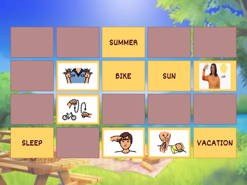 Summer Words - Matching pairs