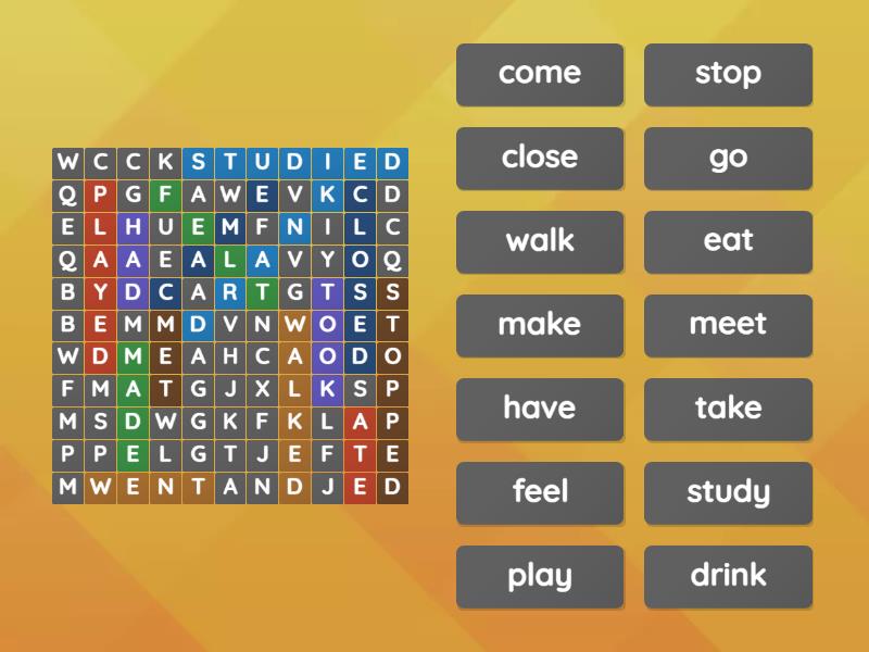 Regular and Irregular Verbs - Wordsearch