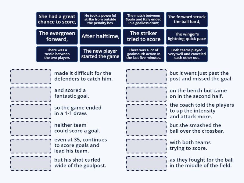 football vocab - Match up