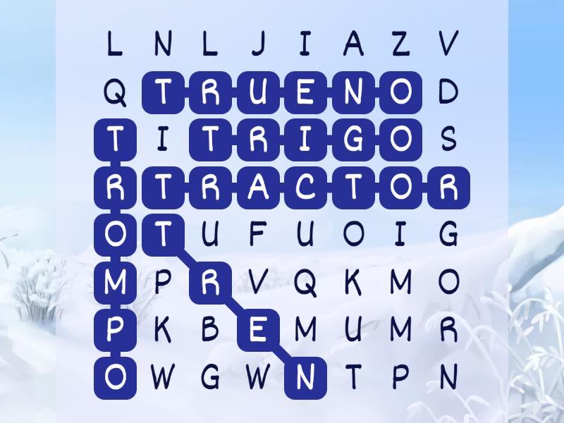 Palabras con sílabas trabadas tr - Wordsearch