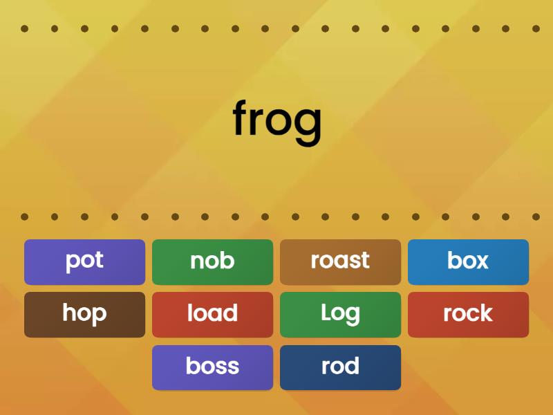 Match the rhyming words-Short o sound. - Cada oveja con su pareja