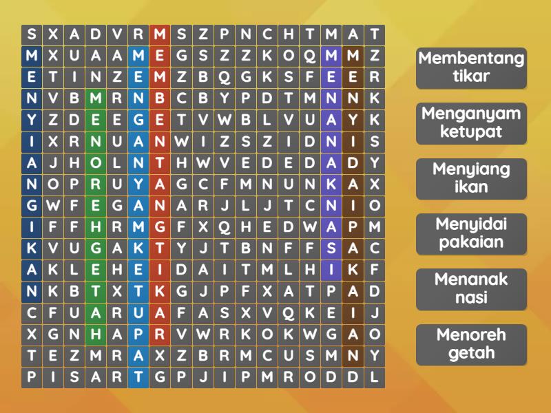 KATA KERJA AKTIF TRANSITIF - Wordsearch