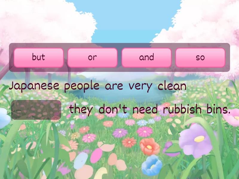 Linkers: so, and, or, but. - Completar la frase