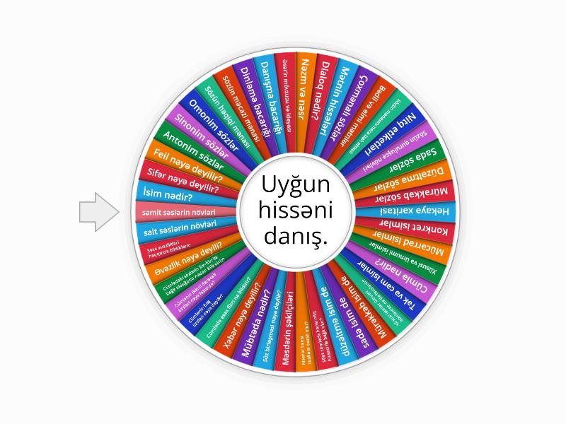 Azərbaycan dili (qaydalar) Bahar Bayramova - Spin the wheel