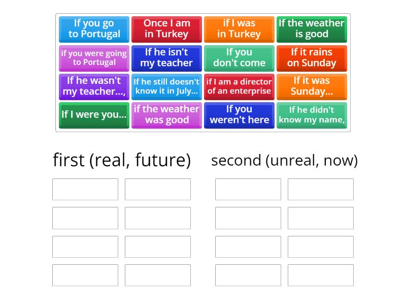 EF PI Unit 9A First, Second Conditional - group - Group sort