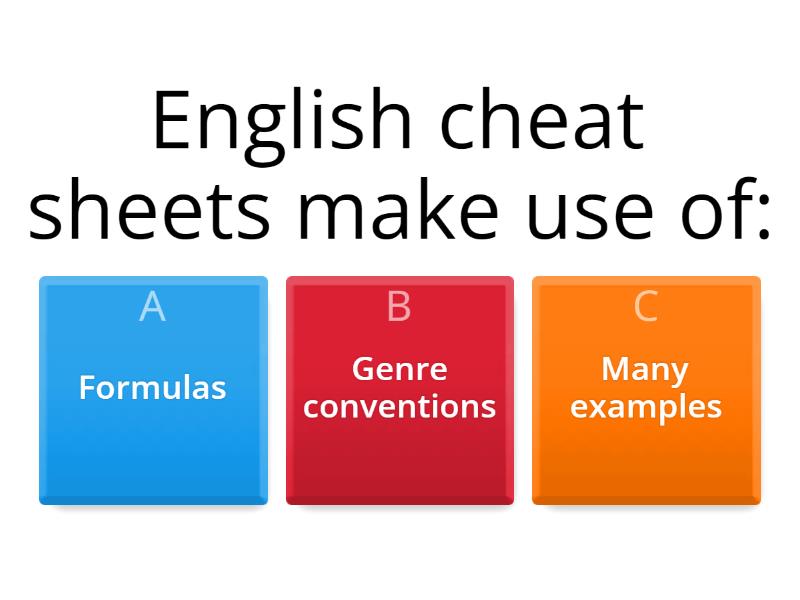 Cheat sheets - Questionário