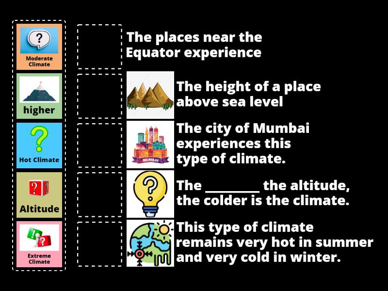 Weather and Climate Lesson Module -3: Starter Activity - Match up