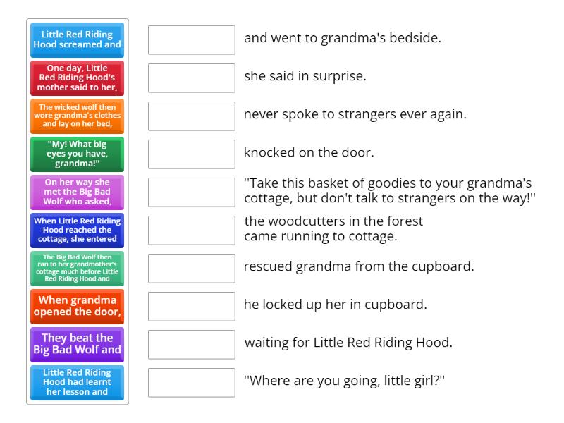 LITTLE RED RIDING HOOD - Match up