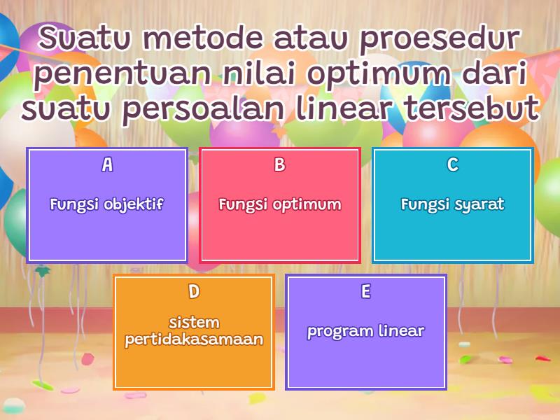 KUIS PROGRAM LINIER - Quiz