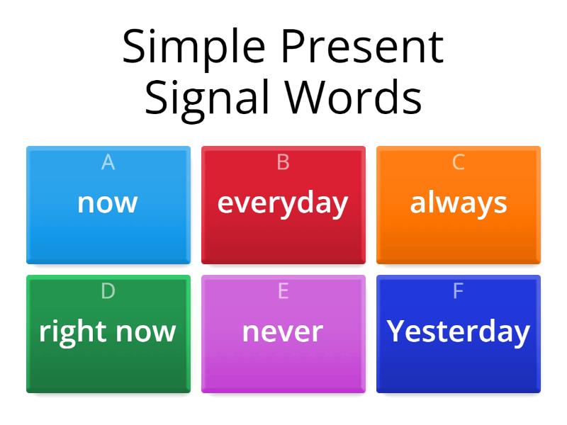 Simple Present/ Present Continuous/ Simple Past. Signal Words and ...