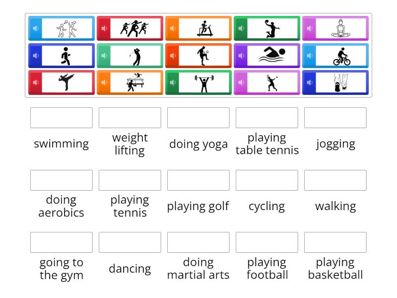 Activities to keep healthy - Match up