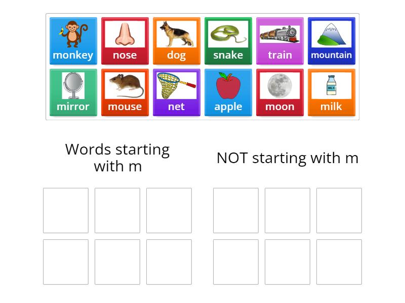 Letter m - Group sort