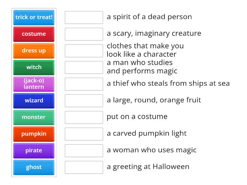 Halloween vocabulary - Match up