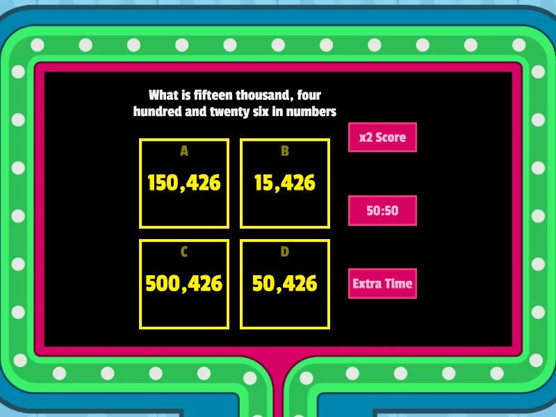 Place Value Quiz - Gameshow quiz