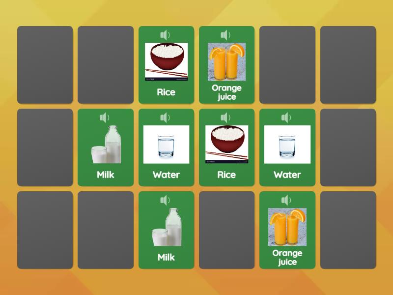 Food & Drink matching game - Matching pairs