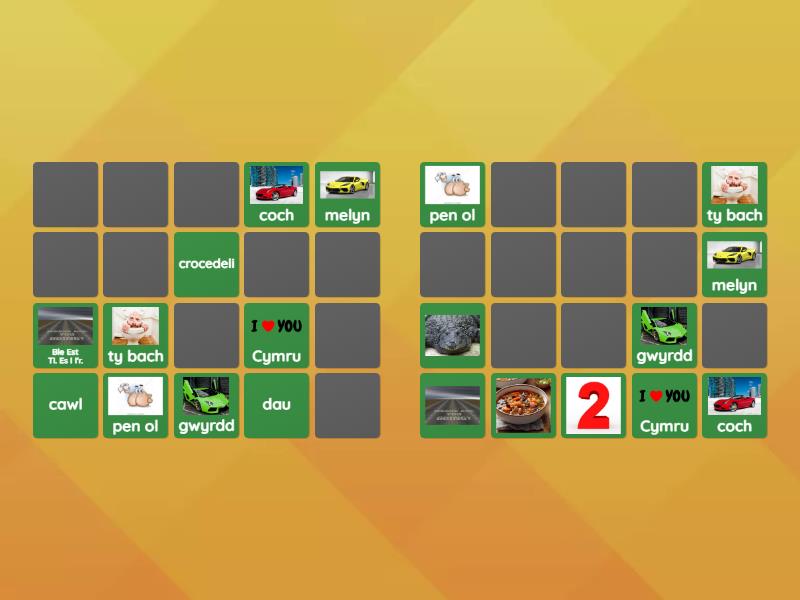 Random Welsh Words Revampd. - Matching pairs