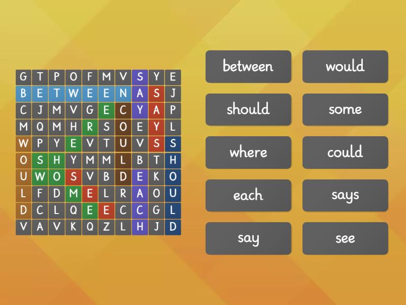 Fundations Level 1 Unit 9 Trick Words - Wordsearch