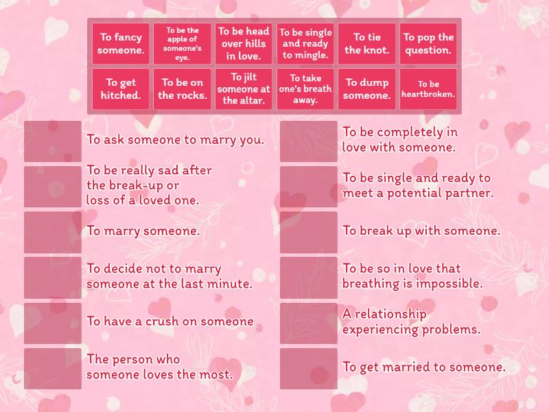 St. Valentine's idioms - Match up