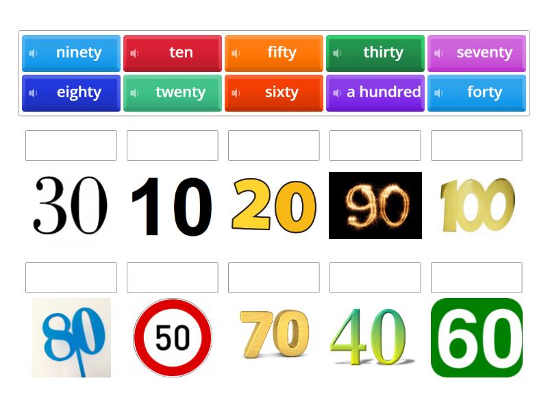 Numbers (10, 20, 30... 100) - Associação