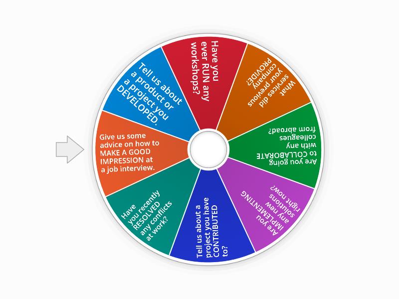 Questions wheel - Spin the wheel