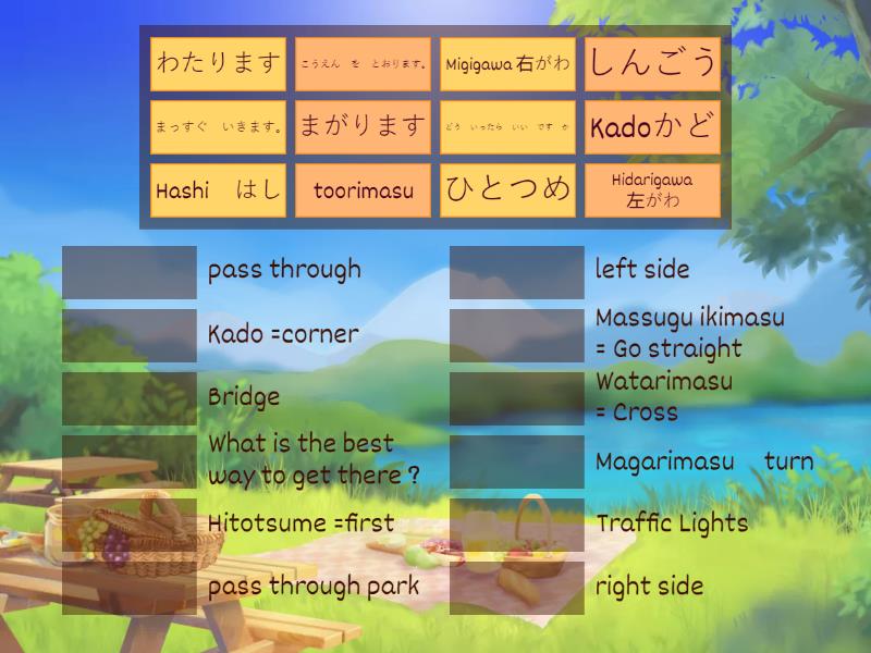 Directions in Japanese - Match up