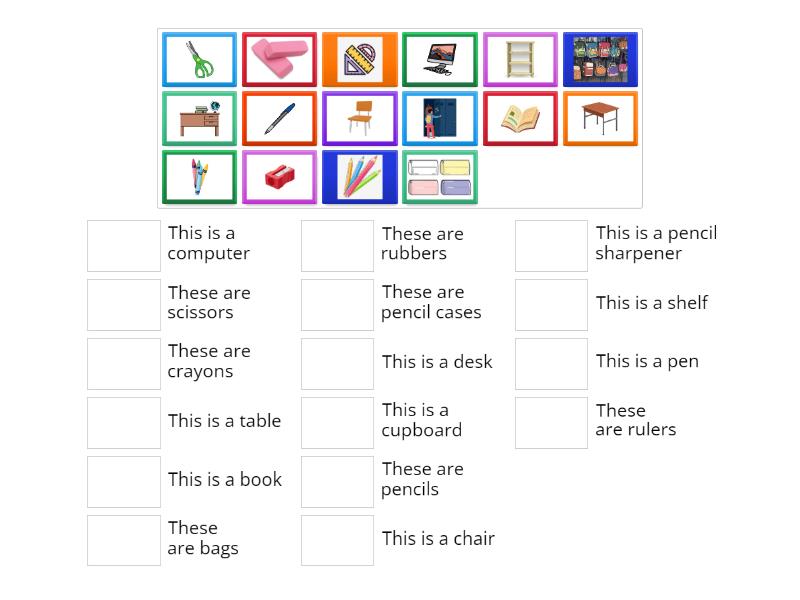 Match - classroom objects - Match up