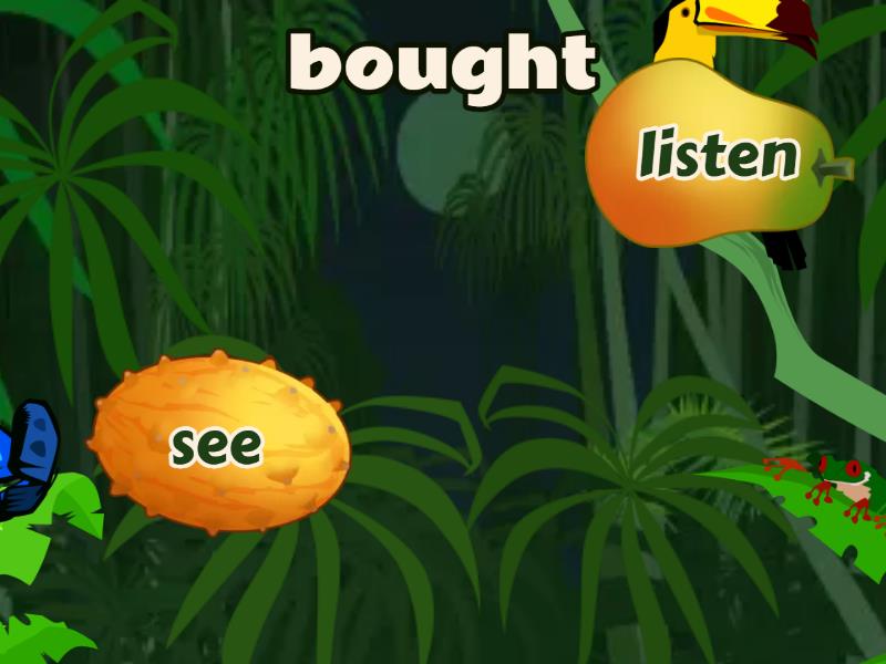 simple past tense - Flying fruit