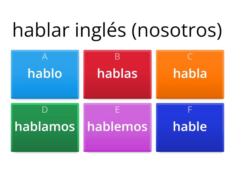 Los verbos (presente de indicativo) - Quiz