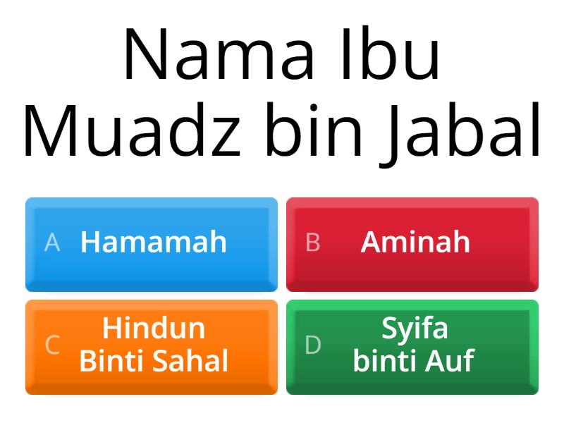 Tokoh Sahabat Tingkatan 3 - Quiz