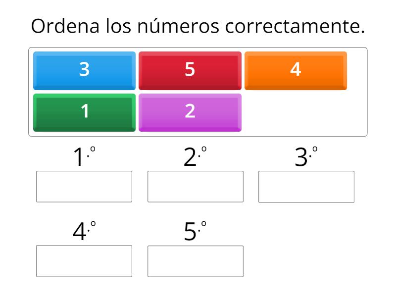 Los números del 1 al 5 - Rank order