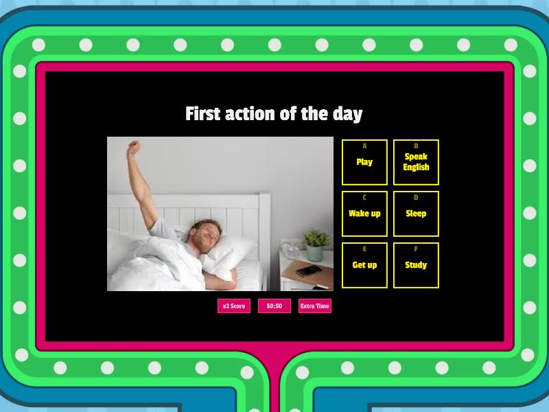 Guess the action of the daily routine - Gameshow quiz