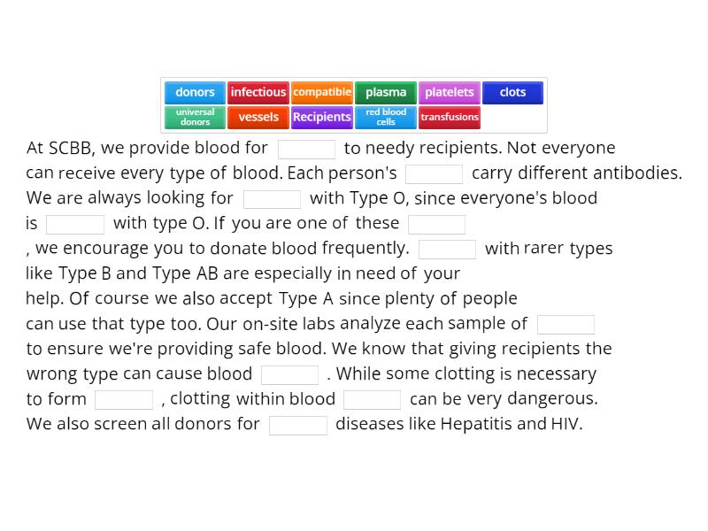 Blood - Complete the sentence