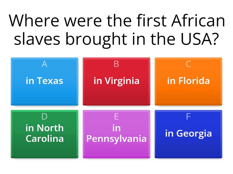 - culture - African American History - Quiz