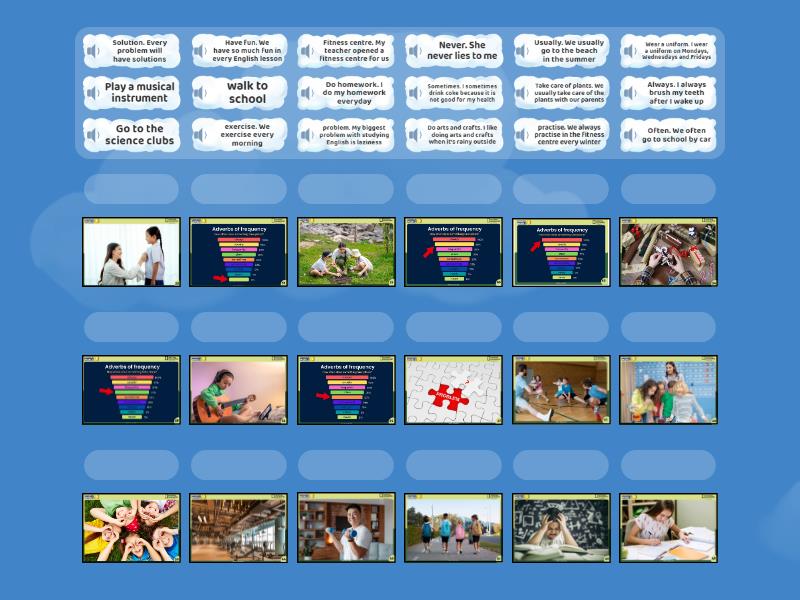 Unit 3: School life - Vocabulary - Match up