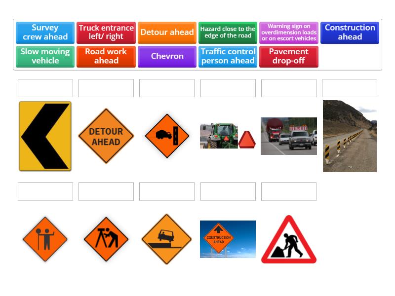 Construction Signs/Hazard Markers - Match up