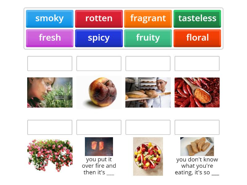 Senses Adjectives Match 3 - Match up