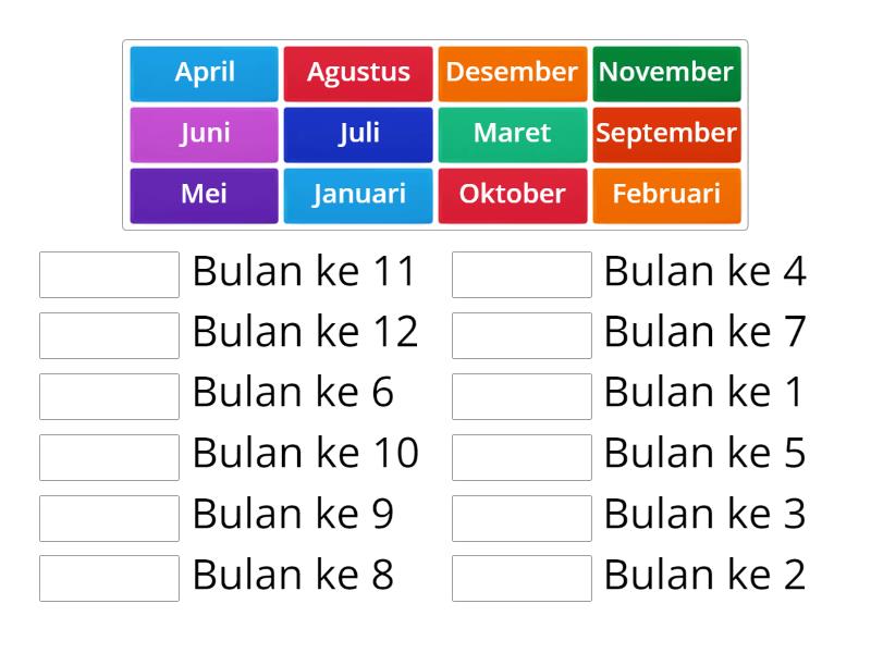 Nama-Nama Bulan - Une las parejas