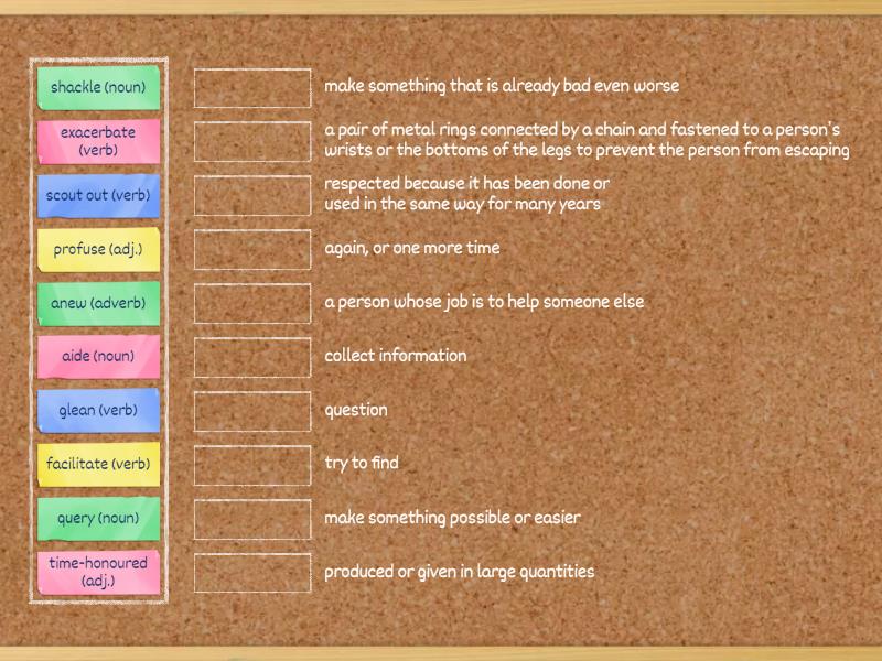 C1/C2 A.I. and Family Dynamics - Vocabulary - Match up